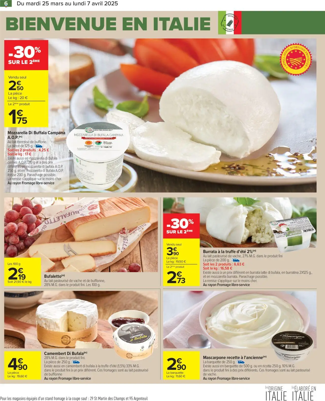 Carrefour Burrata en promotion・Mars 2025