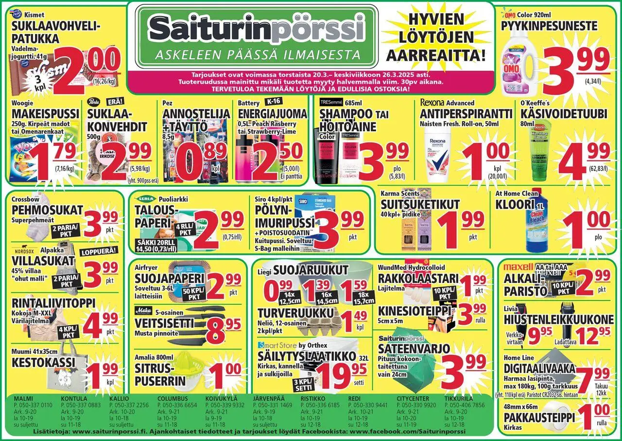 Saiturinpörssi Vantaa tarjoukset Maaliskuu 2025 || Tarjouslehti