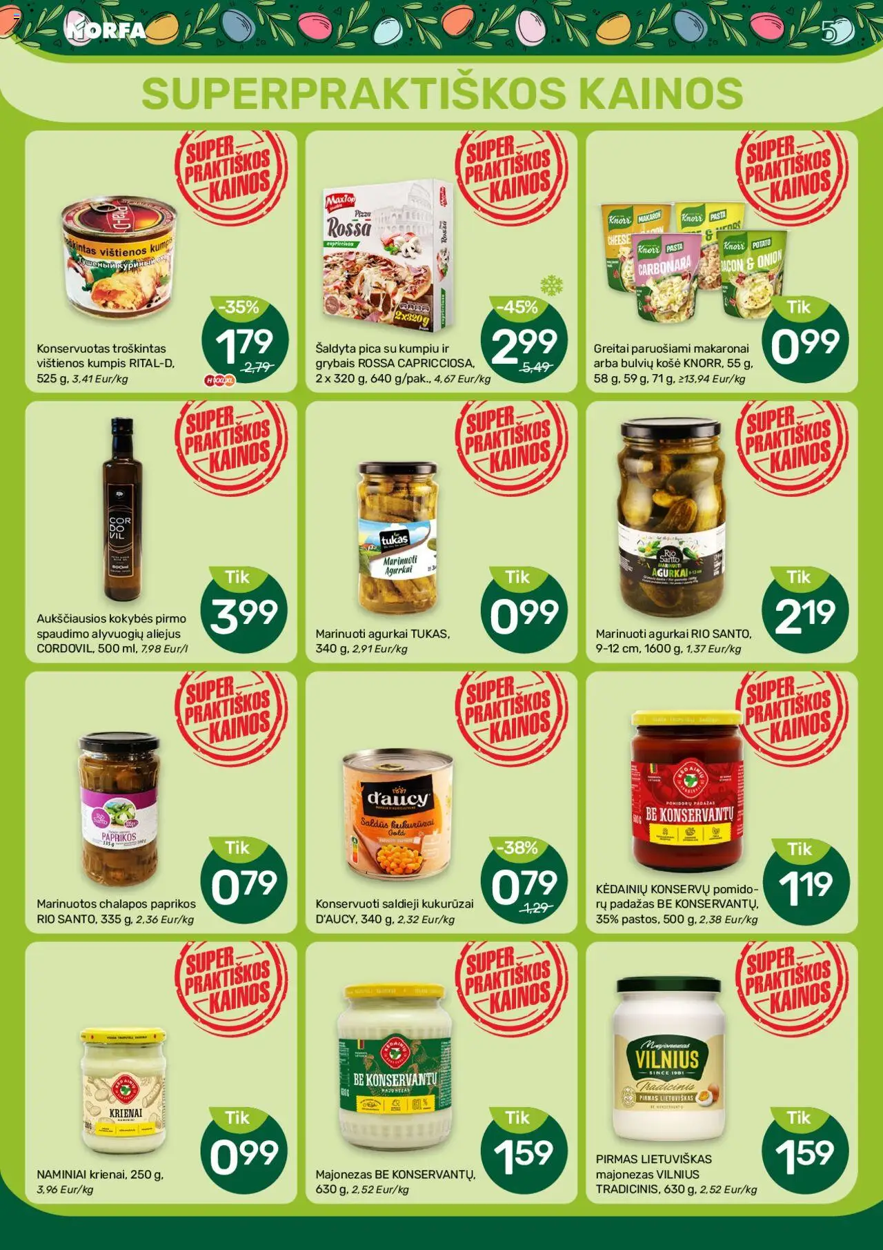 Greitai paruošiami makaronai NORFA kaina || Nuolaidos