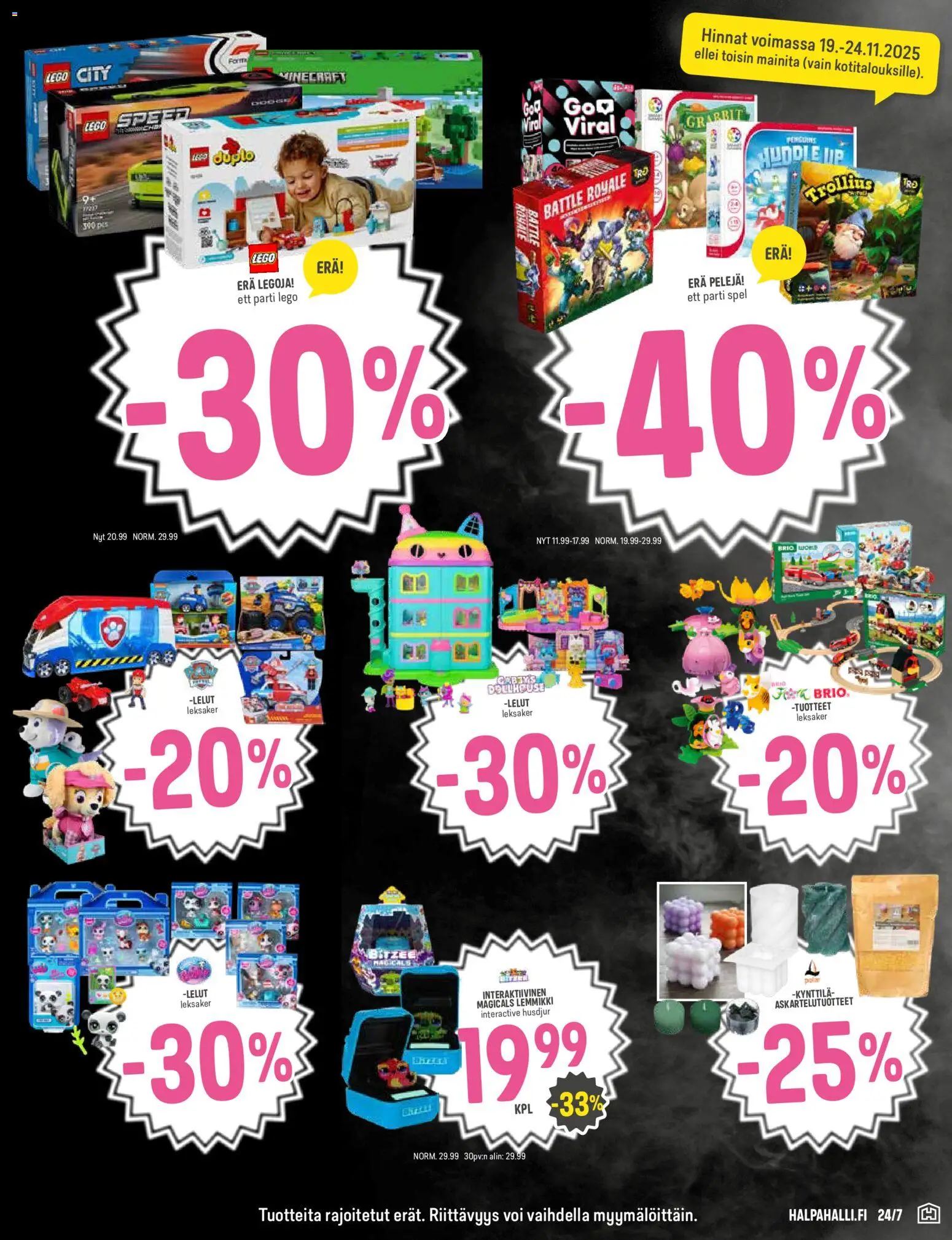 Halpa Halli Black Week 19/11/2025 Tarjoukset ⚡ Black Friday