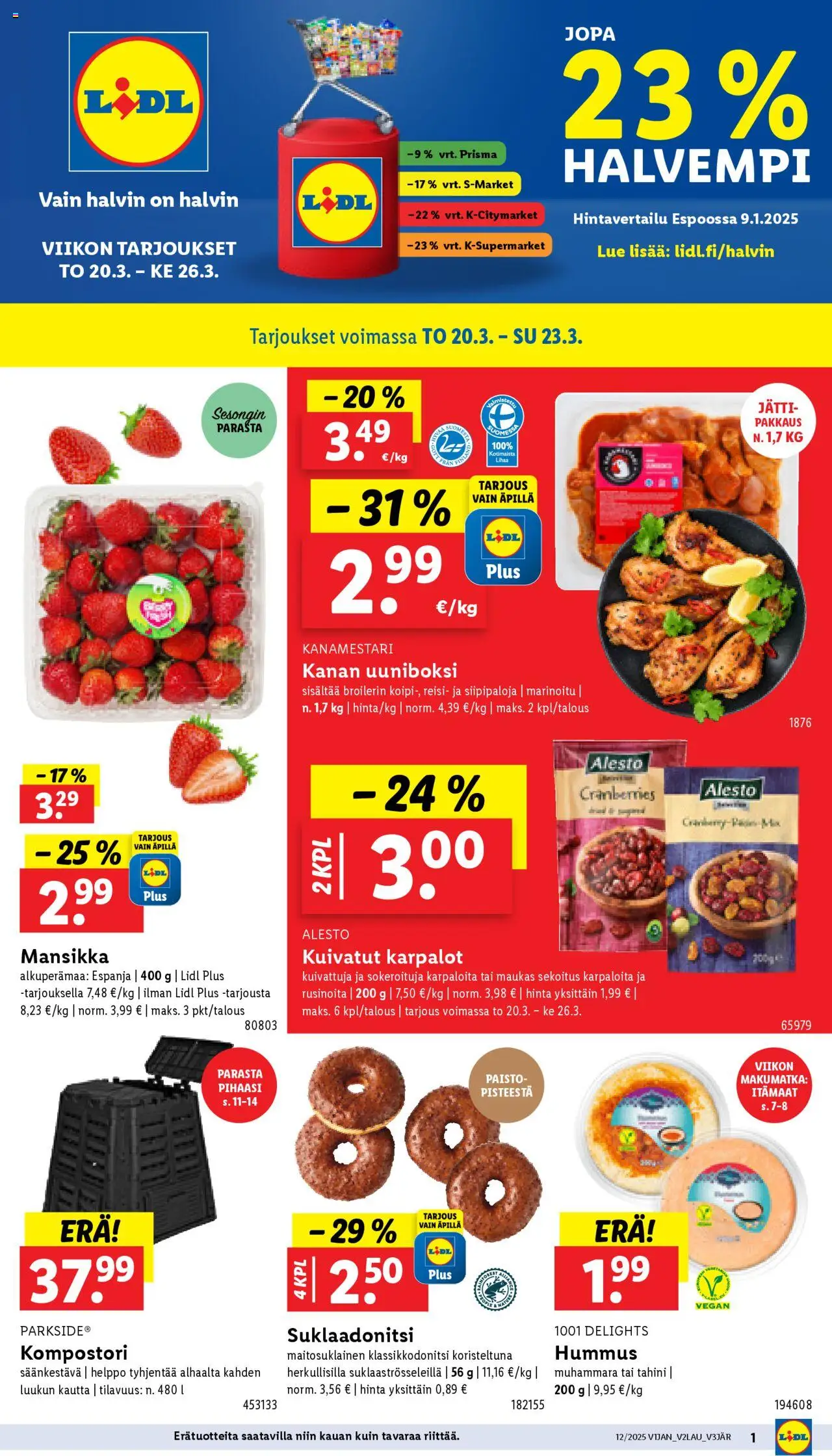 Lidl Helsinki Tarjoukset | 20/03/2025 | Tarjouslehti uusin