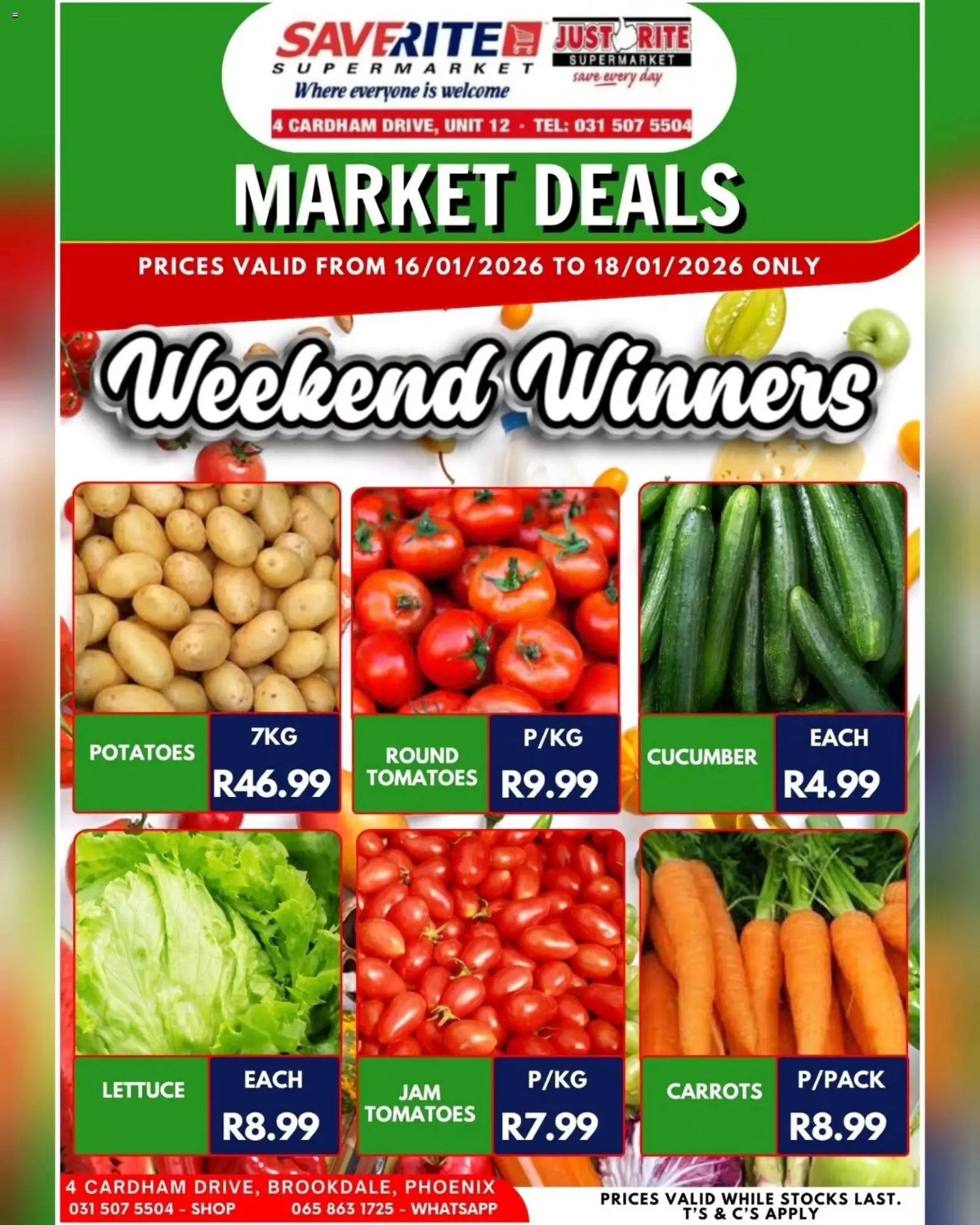 Saverite Weekend Winners (16/01/2026 - 18/01/2026) Online