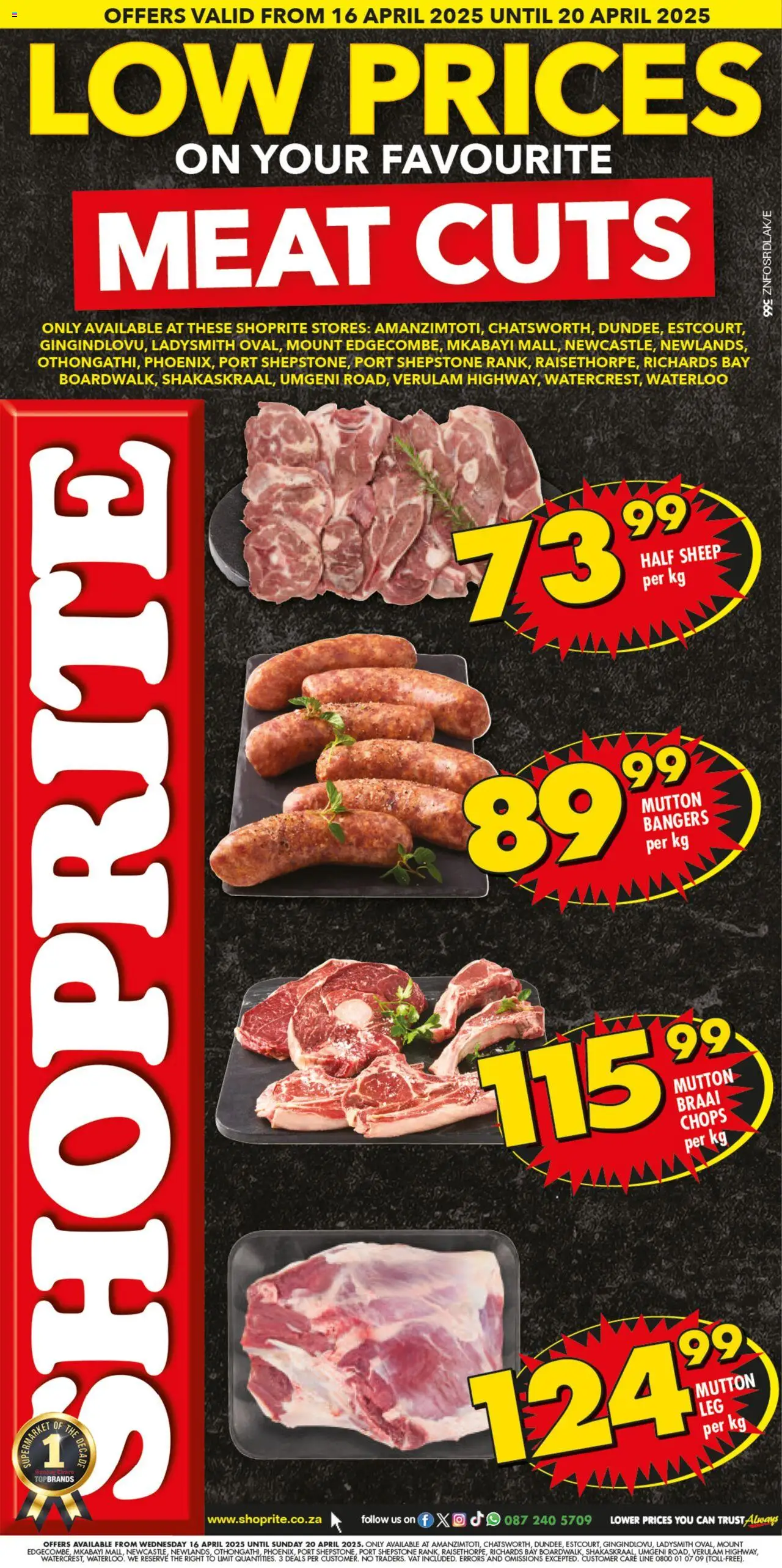SHOPRITE Specials KZN Durban (April 2025) this week