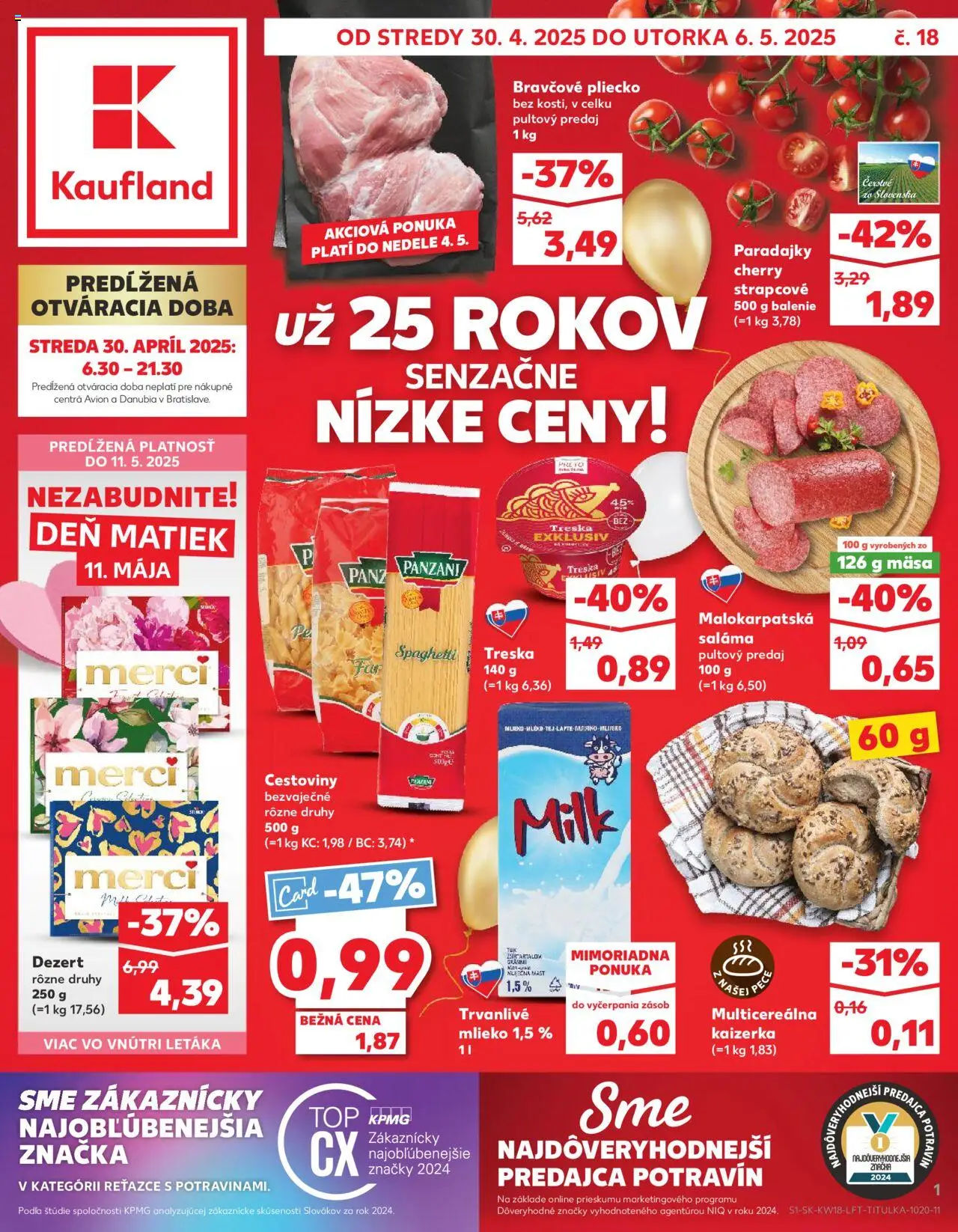 Kaufland Szlovákia akciós újság 2025.05.01.-tól/töl lapozható