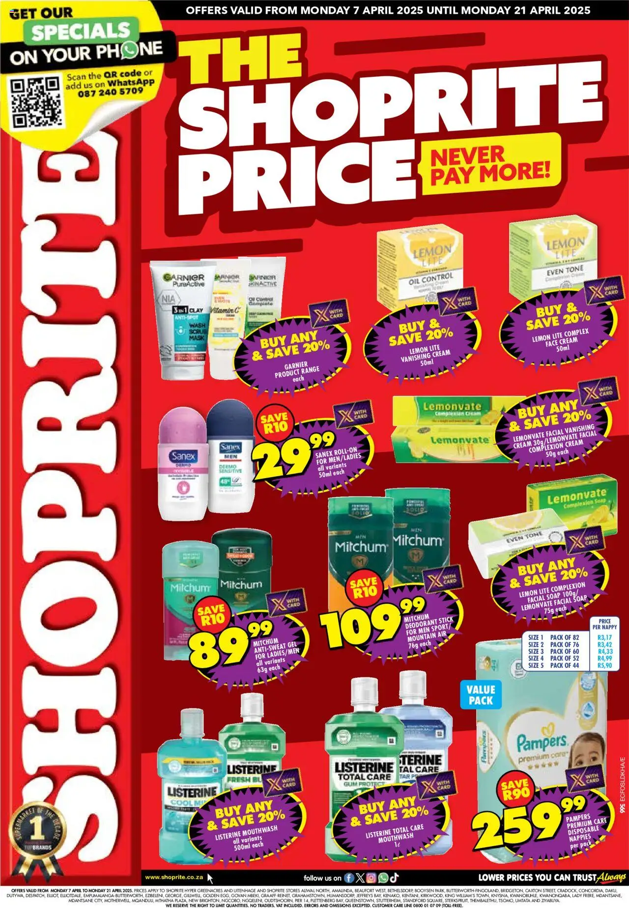 Shoprite Eastern Cape - Personal Care Deals (07/04/2025 - 21/04/2025) → ...