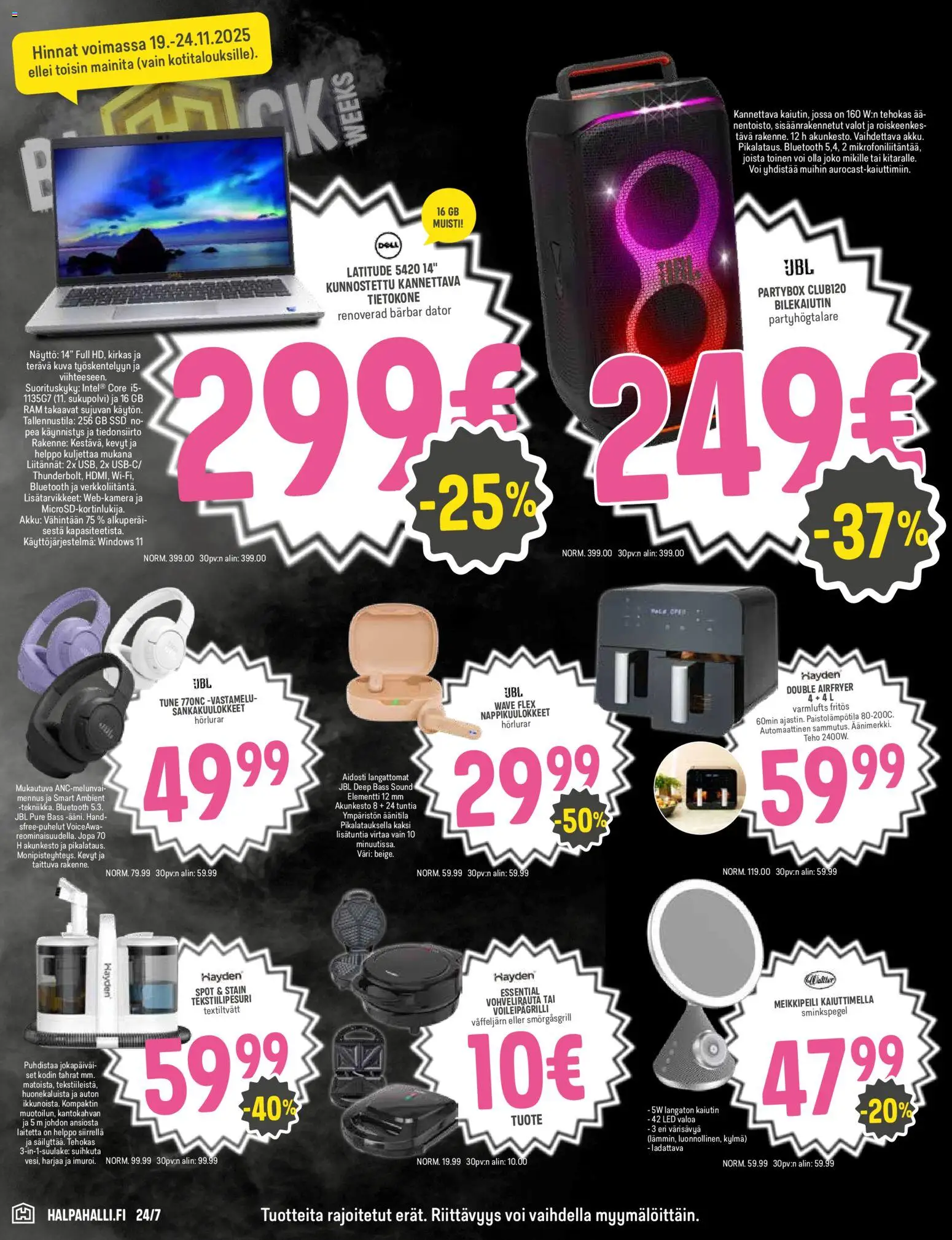 Halpa Halli Black Week 19/11/2025 Tarjoukset ⚡ Black Friday