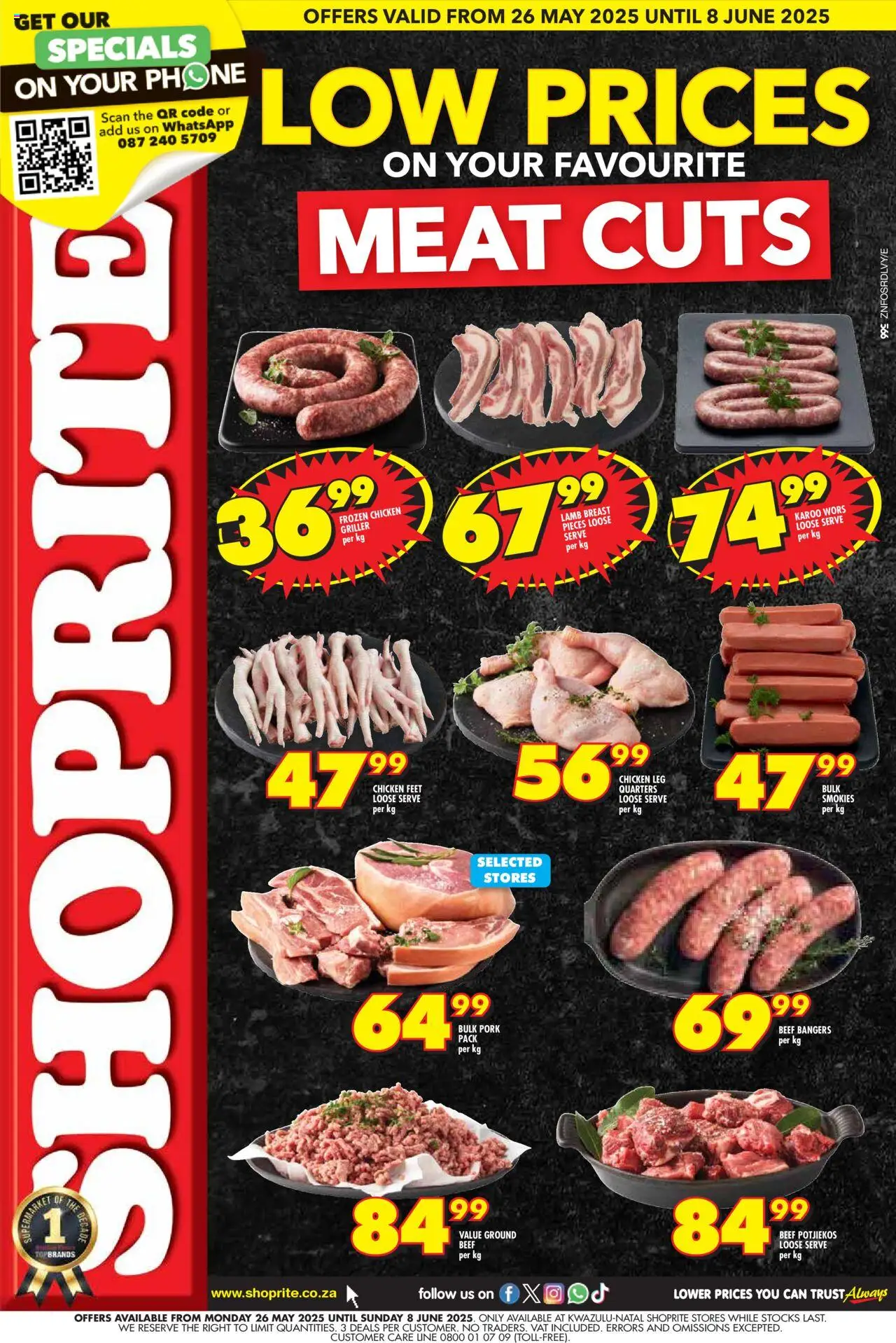 Shoprite KwaZulu-Natal - Low Prices Meat Cuts (26/05/2025 - 08/06/2025 ...